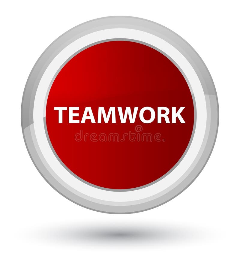 Teamwork Prime Red Round Button Stock Illustration - Illustration of ...