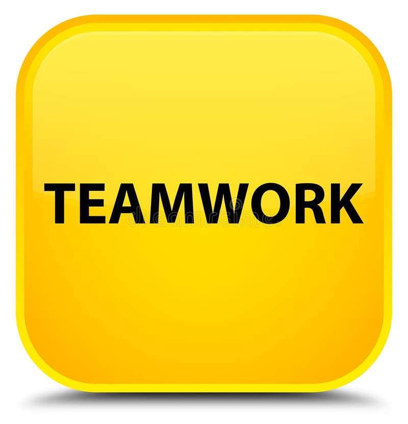 Teamwork Special Yellow Square Button Stock Illustration - Illustration ...