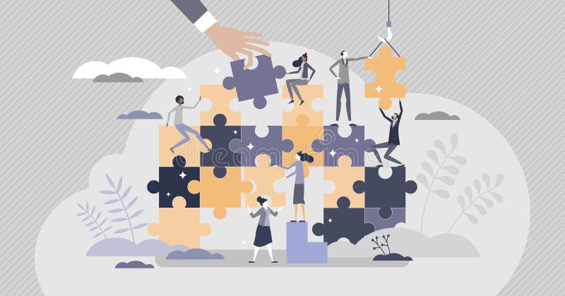 Teamwork Jigsaw Puzzle Concept Stock Illustration - Illustration of ...