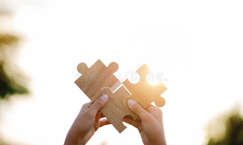 Jigsaw Puzzle, Joining Hands Together, Love, Cooperation and Unity in ...