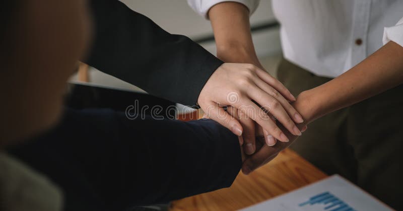 Teamwork Join Hands Support Together Business Teamwork Concept Stock ...