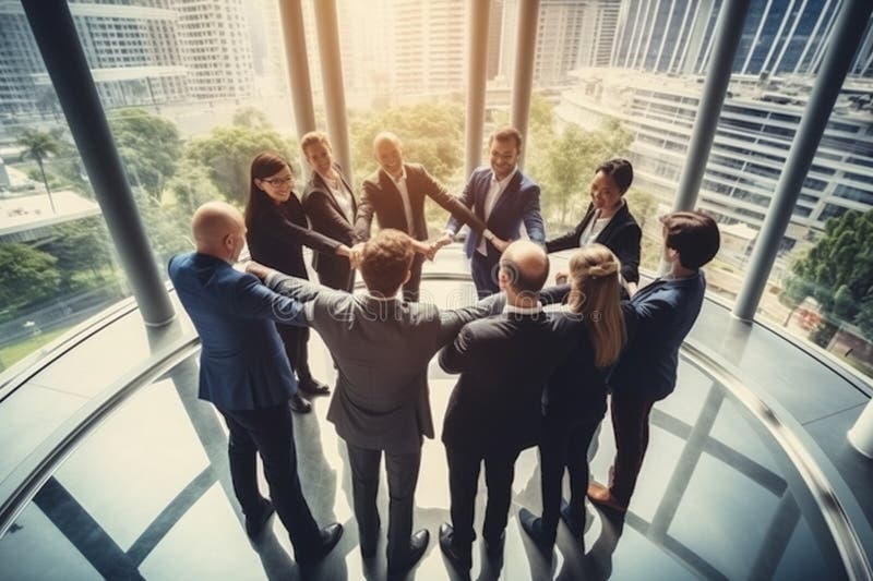 Teamwork Join Hands Support Together Concept Generative AI Stock ...