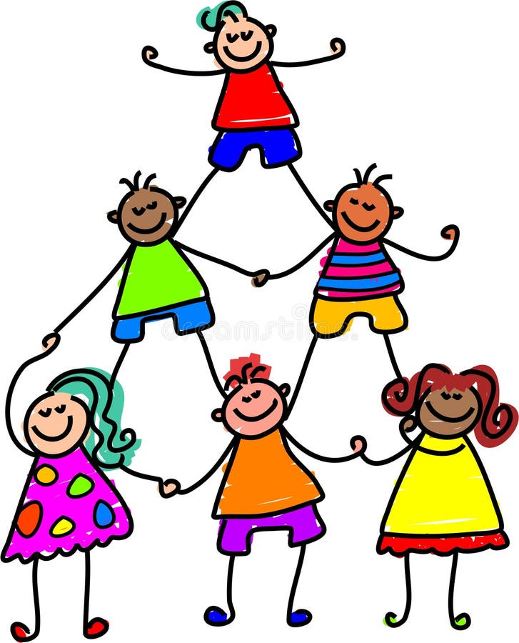 Rainbow kids stock illustration. Illustration of people - 734396