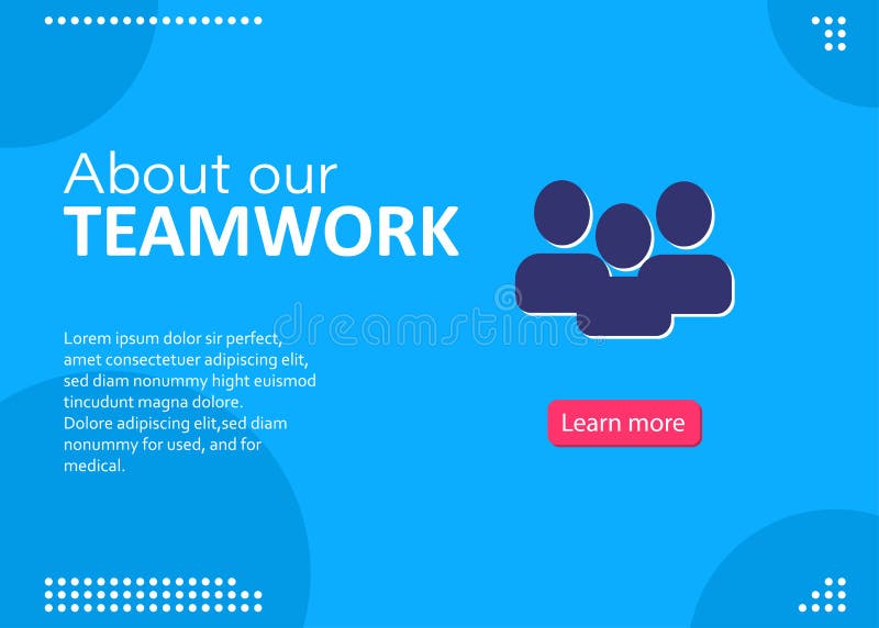 Teamwork Landing Page Banner. Can Be Used for Web Banner, Infographic ...