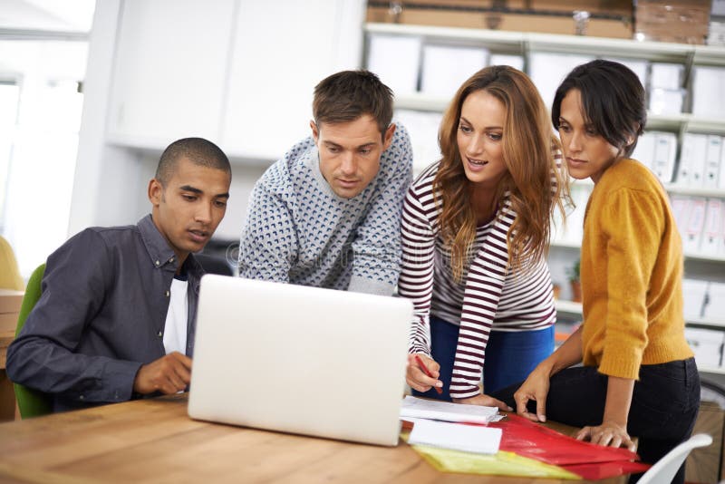 Teamwork, Laptop and Collaboration in Design Company for Creative ...