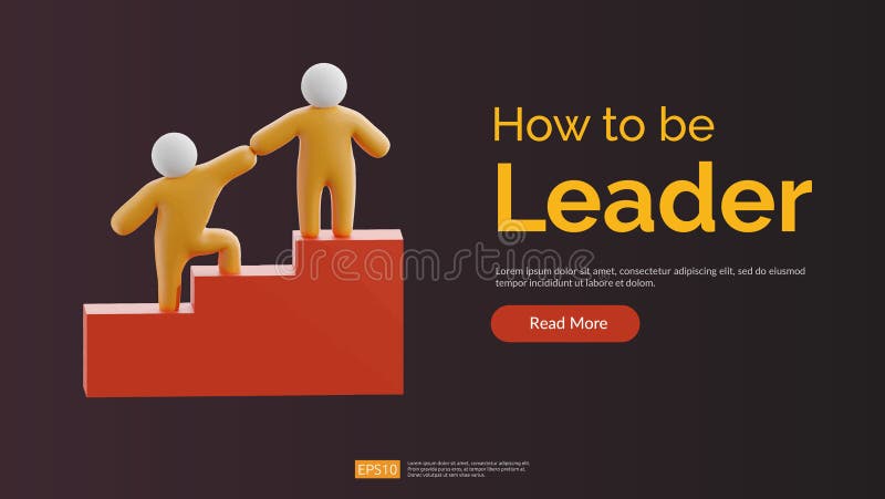 Teamwork Leader Help 3D Icon. Banner Business Landing Page Vector ...