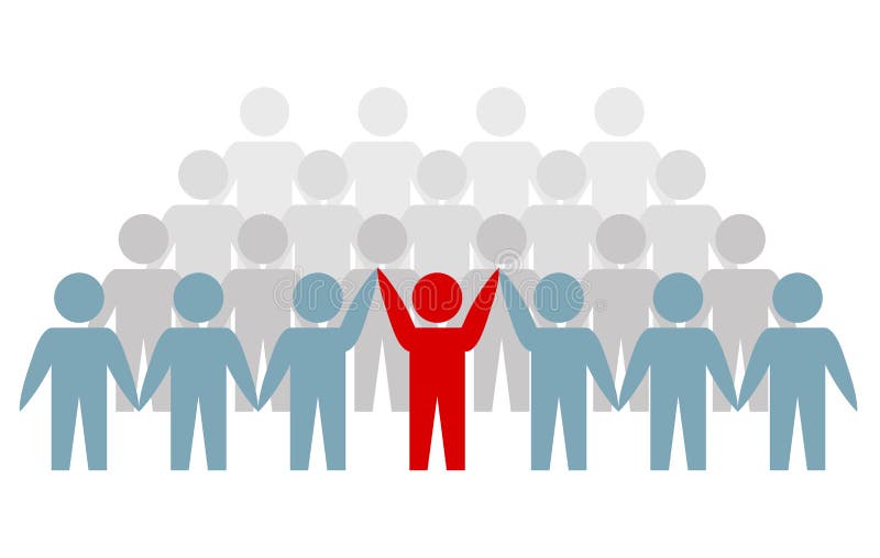 Teamwork and Leadership Icon on White, Stock Vector Illustration Stock ...