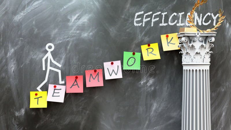 Teamwork Leads To Efficiency Stock Illustration - Illustration of ...