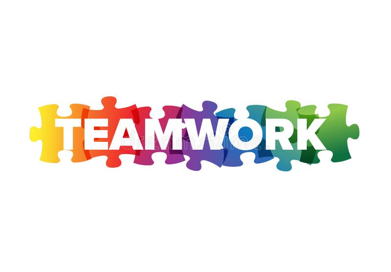 Teamwork Lettering Template Made from People Profiles Icons Stock ...