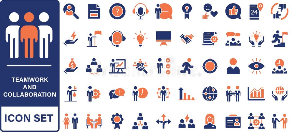 Teamwork Line Editable Icon Set. Editable Stroke Stock Illustration ...