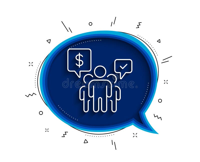 Teamwork Line Icon. Employees Chat Sign. Core Value. Vector Stock ...