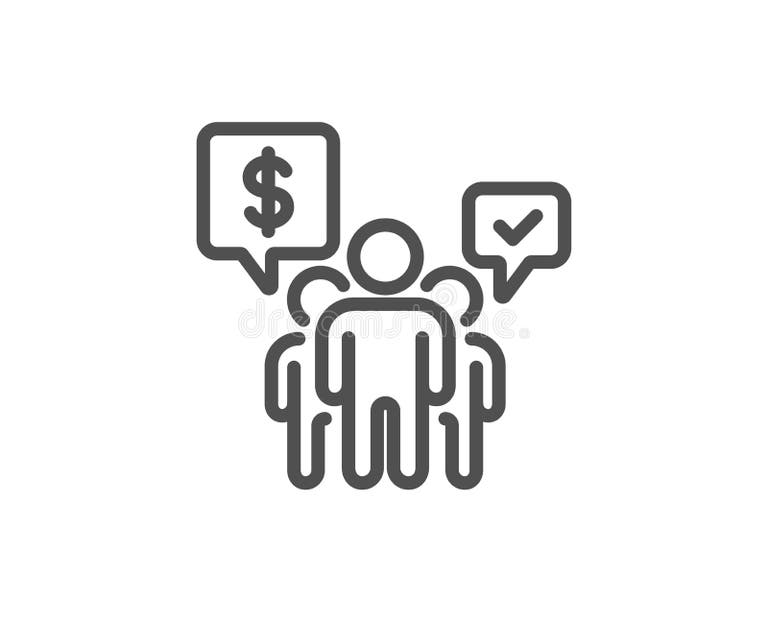 Teamwork Line Icon. Employees Chat Sign. Core Value. Vector Stock ...