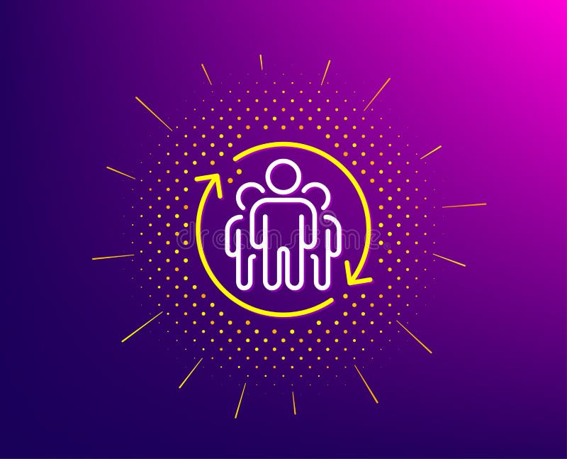 Teamwork Line Icon. Employees Rotation Sign. Core Value. Vector Stock ...