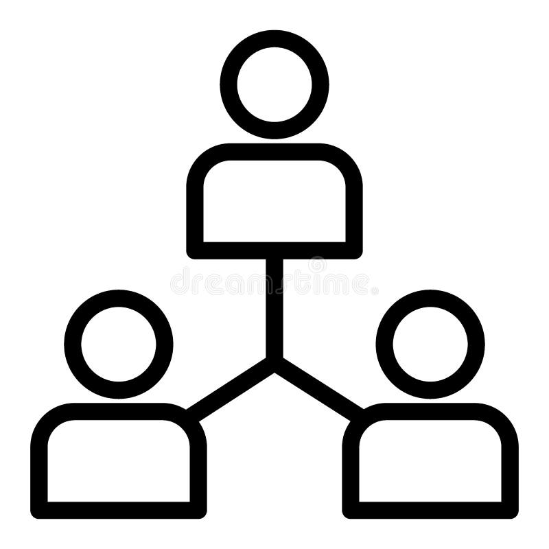 Teamwork Line and Glyph Icon. Group Vector Illustration Isolated on ...