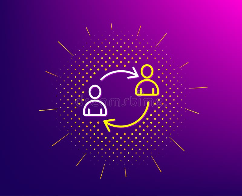 Teamwork Line Icon. Profile Avatar Sign. Vector Stock Vector ...