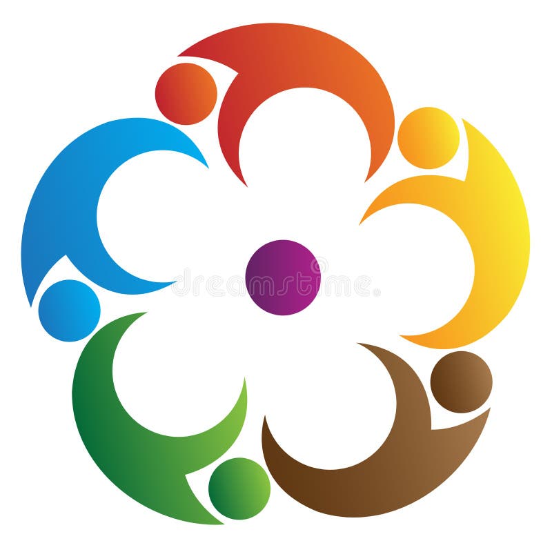 Teamwork 5 logo stock vector. Illustration of nationalities - 23063444
