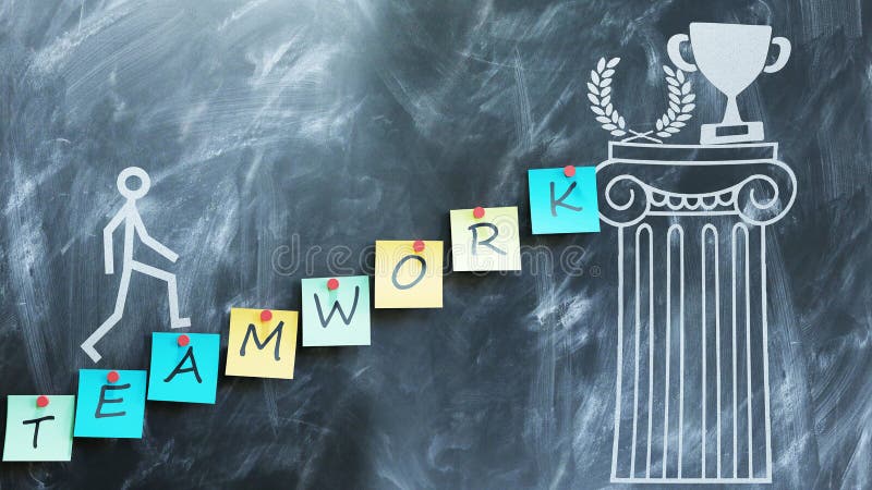 Teamwork Make Steps To Success Stock Photo - Image of progress ...