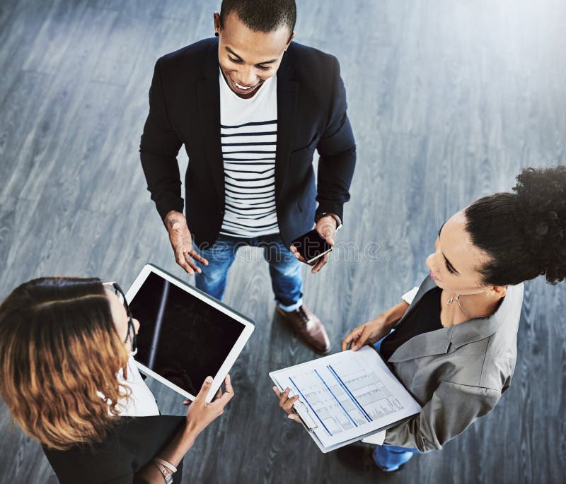 Teamwork Makes All the Difference. High Angle Shot of a Group of ...