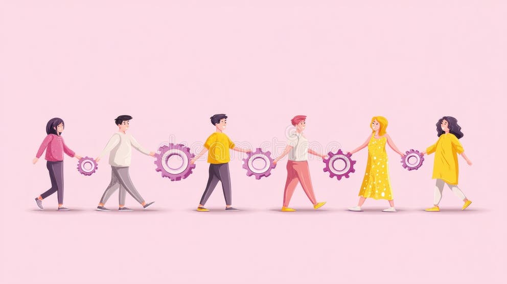 Teamwork Makes the Dream Work Stock Illustration - Illustration of ...