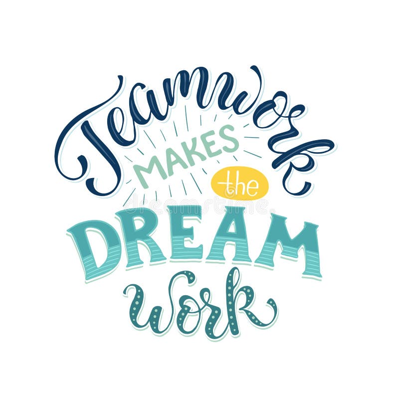 Teamwork Letting Poster stock vector. Illustration of composition ...