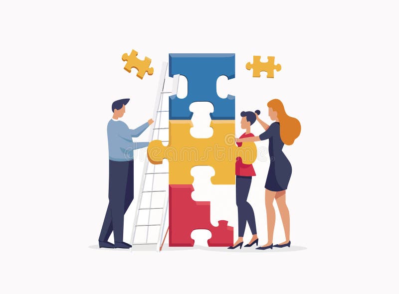 Teamwork Makes the Dream Work! Three Colleagues Collaborate, Putting ...