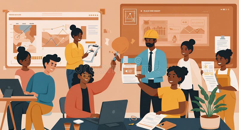 Teamwork Makes the Dream Work, Unity and Collaboration Illustration Stock Illustration ...