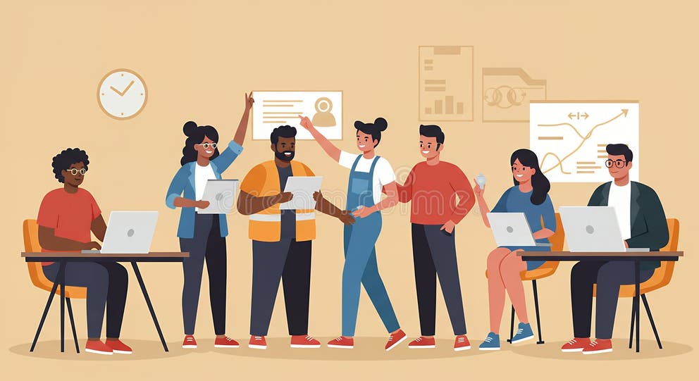 Teamwork Makes the Dream Work, Unity and Collaboration Illustration Stock Illustration ...