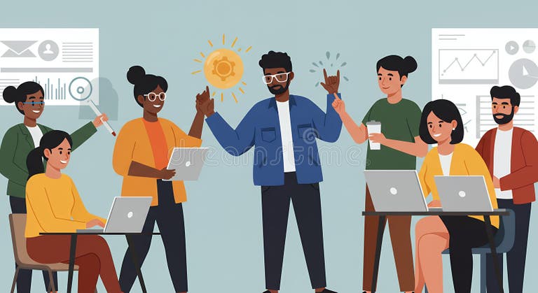 Teamwork Makes the Dream Work, Unity and Collaboration Illustration ...