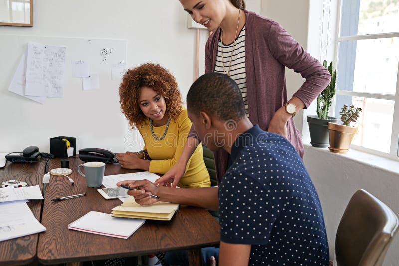 Teamwork Makes for Productive Work. a Group of Colleagues Having a ...