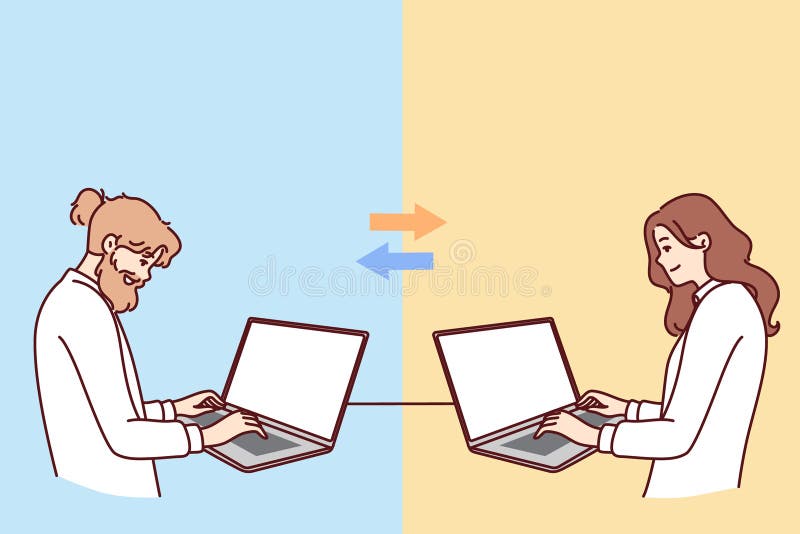 Communication Via Laptops Stock Illustrations – 72 Communication Via ...