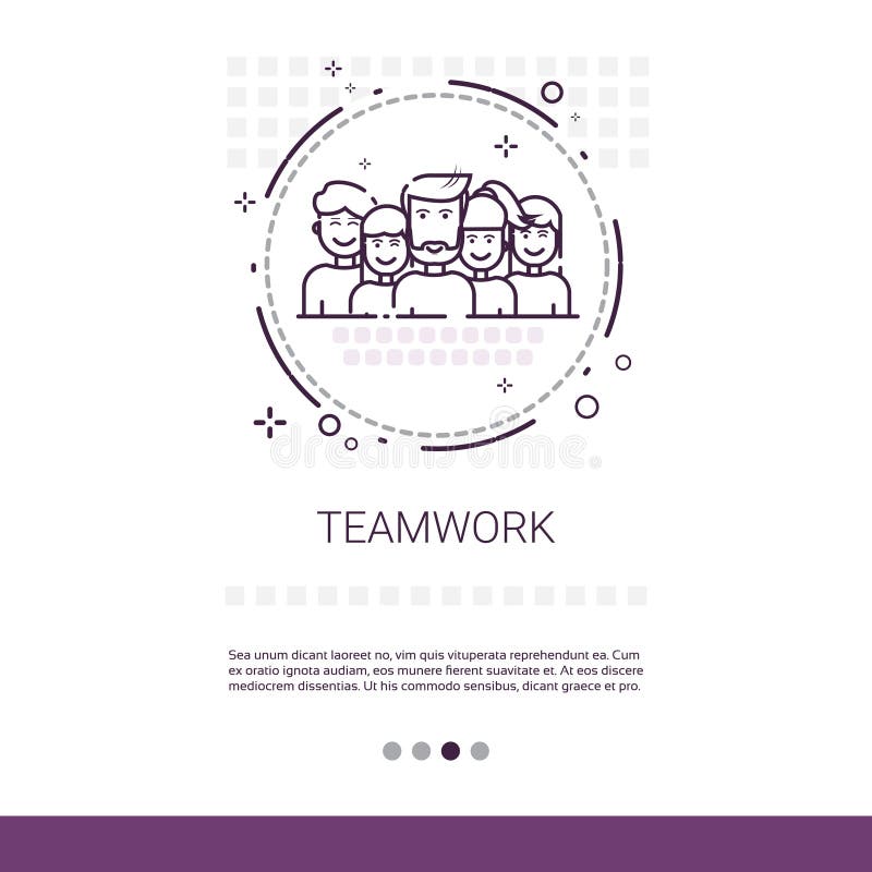 Teamwork Management Business Team Banner with Copy Space Stock Vector ...