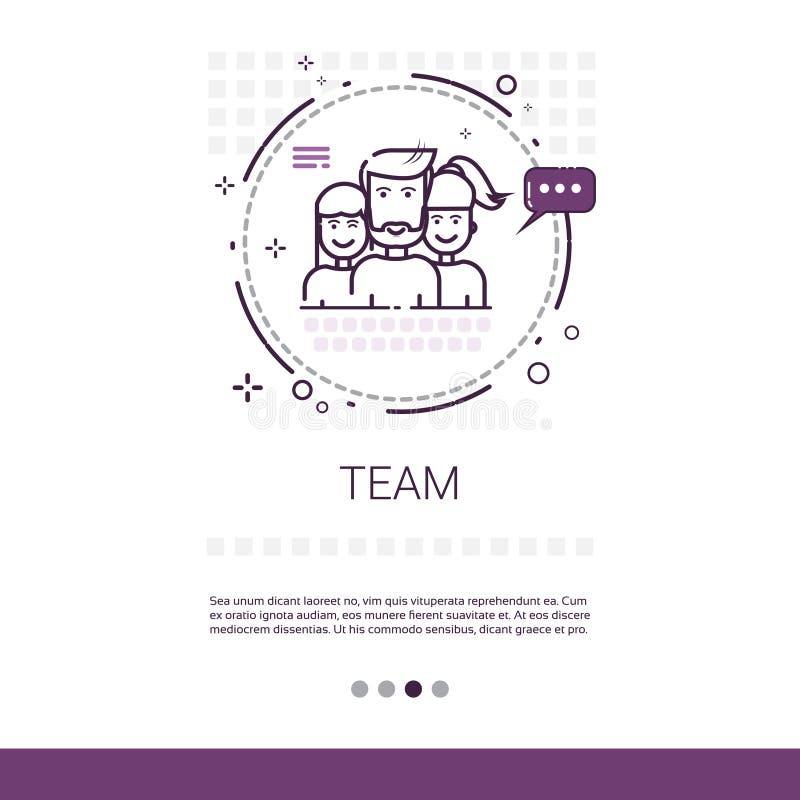 Teamwork Management Business Team Banner with Copy Space Stock Vector ...