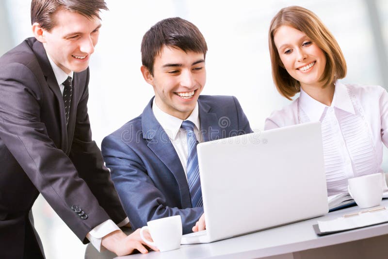 Meeting in the bank stock image. Image of happy, negotiation - 31159315