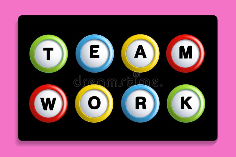 Teamwork Word Text Vector Image Stock Vector - Illustration of green ...