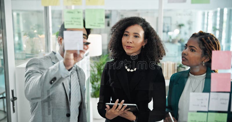 Teamwork, Meeting and Business People on Tablet in Office for Schedule ...