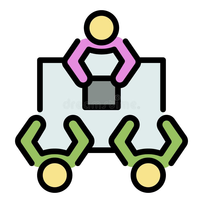 It Teamwork Meeting Icon Color Outline Vector Stock Vector ...