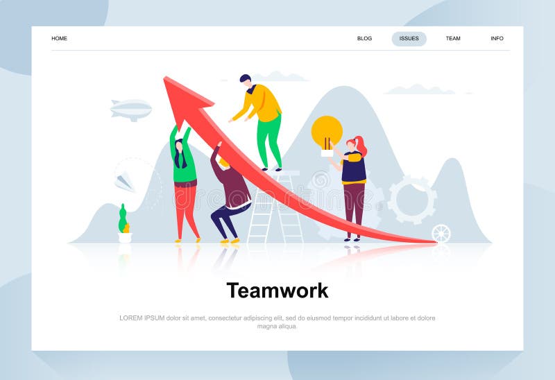 Teamwork Modern Flat Design Concept. Leadership and People Concept ...