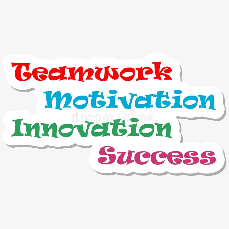 Teamwork + Motivation = Success! Stock Illustration - Illustration of ...