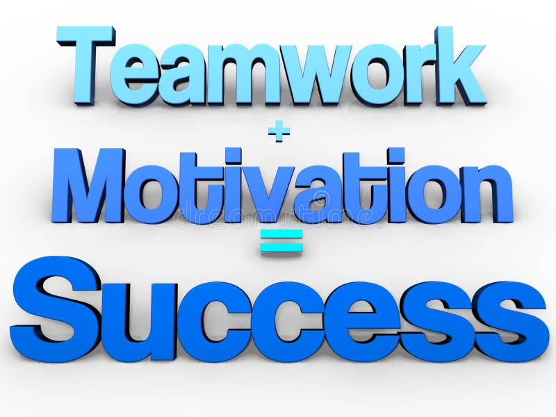 Teamwork + Motivation = Success! Stock Illustration - Illustration of ...