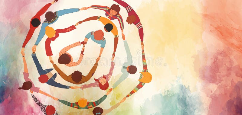 Group of People in Circle from Diverse Culture Holding Hands ...