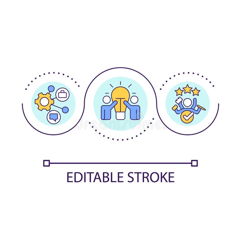 Teamwork and Multitasking Loop Concept Icon Stock Vector - Illustration of management, icon ...