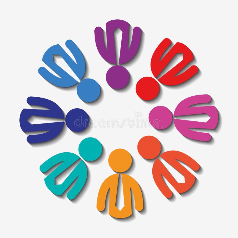 Teamwork Och Pictogramdesign Vektor Illustrationer - Illustration av ...
