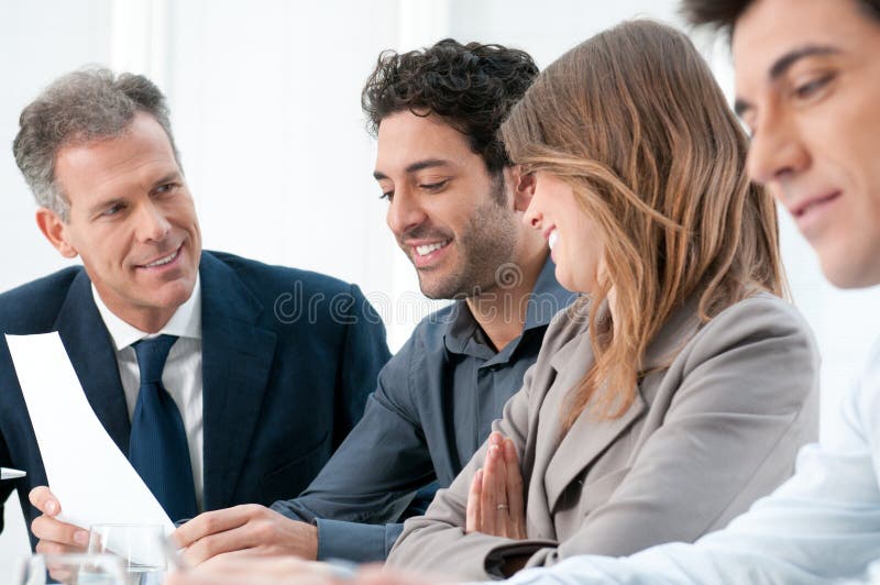 Teamwork at office stock photo. Image of meeting, businesspeople - 22891732