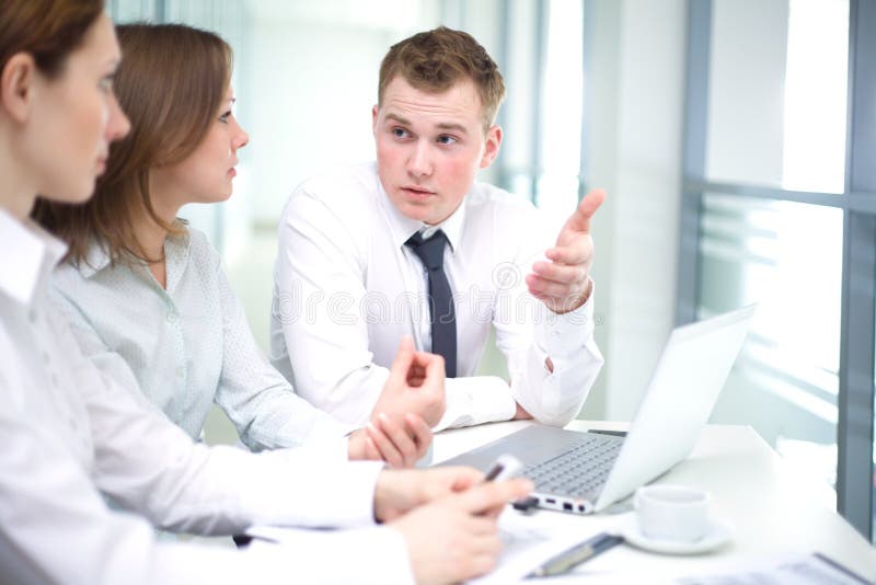 Teamwork in the office stock image. Image of communication - 33338803