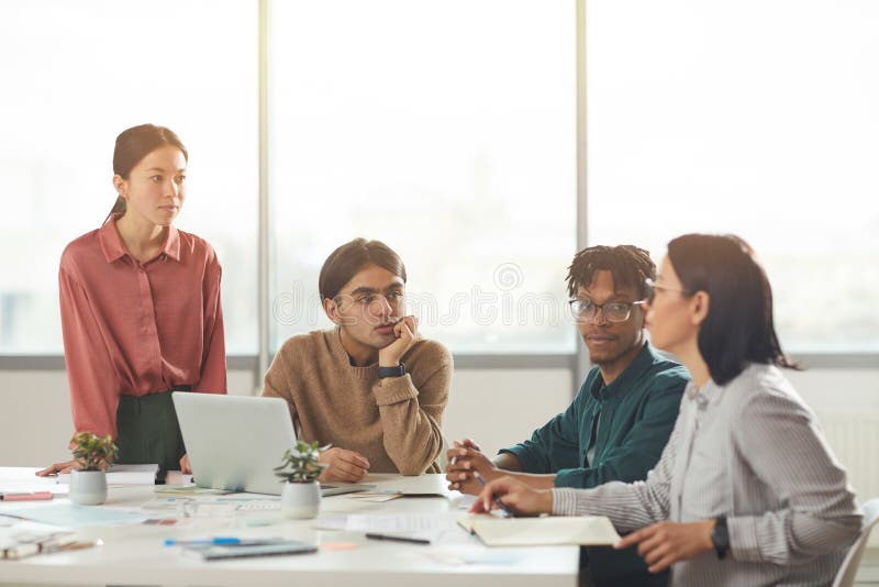 Teamwork at office stock image. Image of office, brainstorming - 173102655