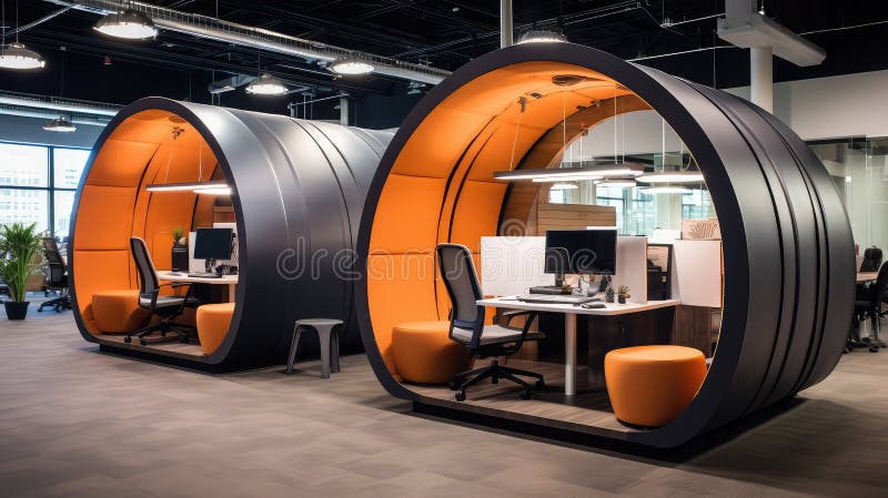 Teamwork office pod stock illustration. Illustration of ergonomic ...