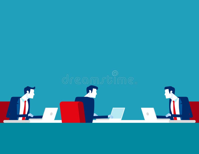 Teamwork Office Space. People Group Workplace Concept Stock Vector ...