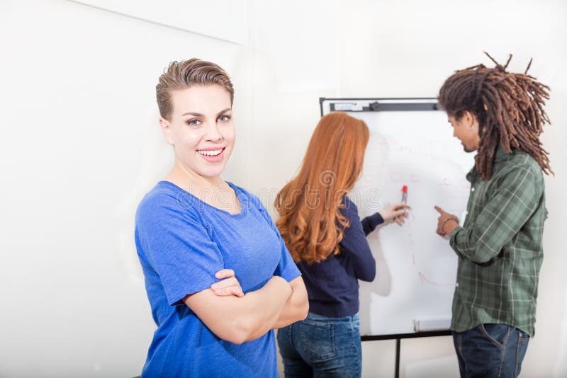 Teamwork in the office stock photo. Image of happy, people - 75631026