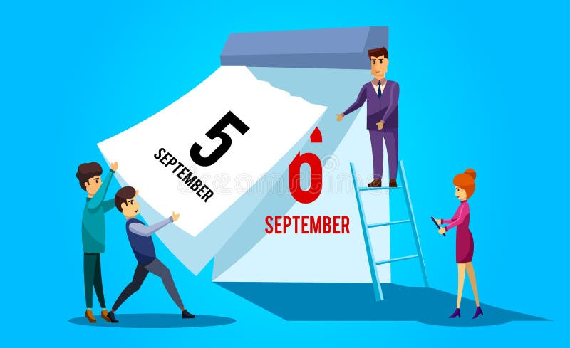 Teamwork Organize Project Tear-off Calendar. Professional Manager ...