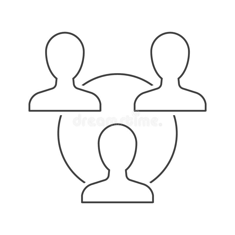 Teamwork Outline Icon on White Stock Vector - Illustration of leader ...